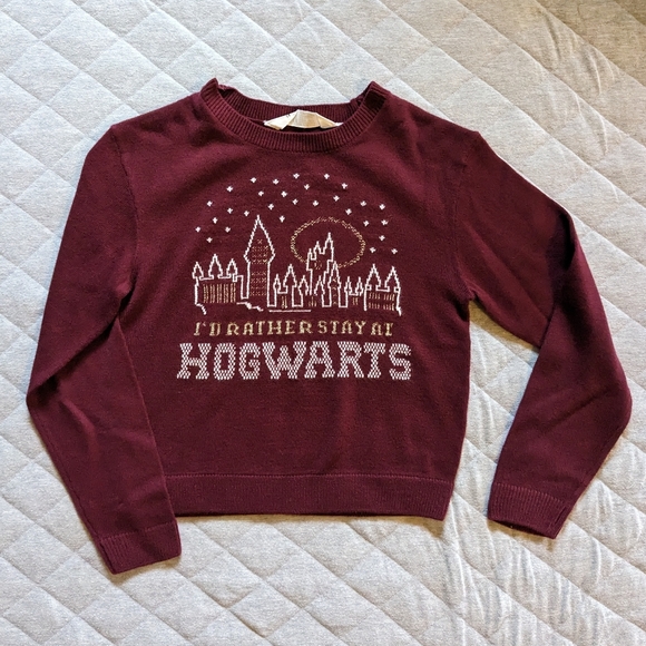 H&M | Shirts & Tops | Hm X Harry Potter Jacquard Knit Metallic Thread ...